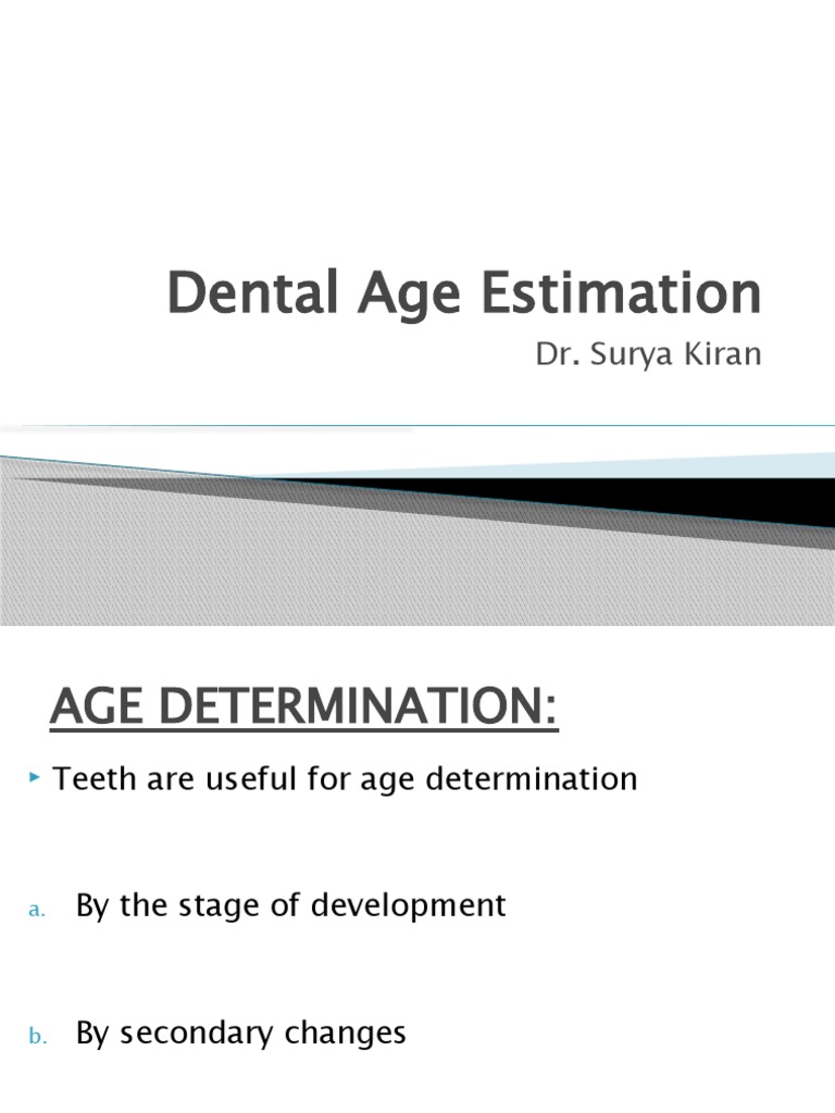 Dental Age Estimation | PDF