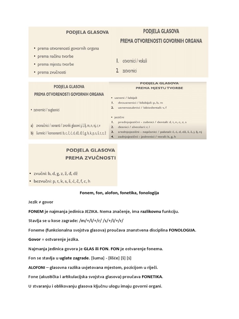 Glasovni Sustav Hrvatskog Standardnog Jezika | PDF