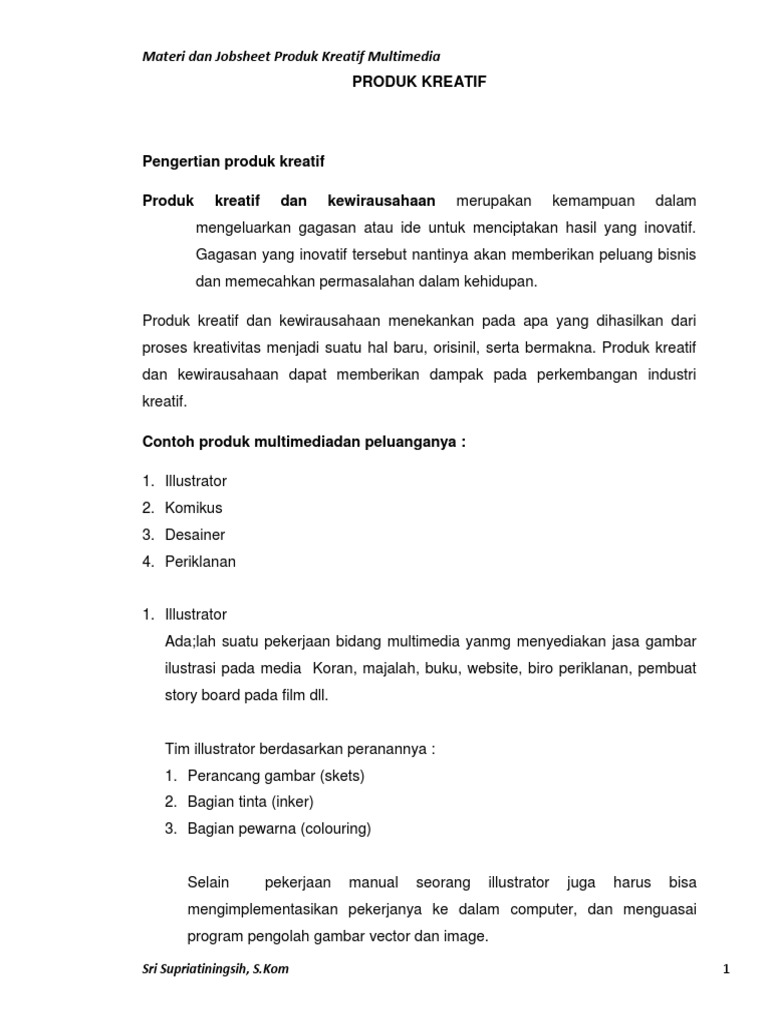 Contoh Produk Multimediadan Peluanganya | PDF