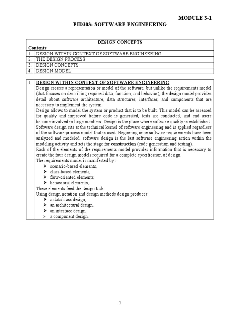 Software Engineering Module III-I Notes | PDF | Class (Computer ...