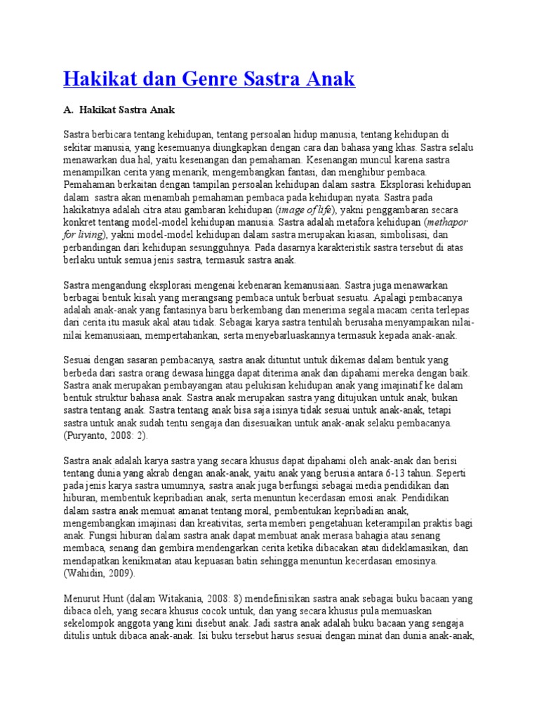 Hakikat Dan Genre Sastra | PDF