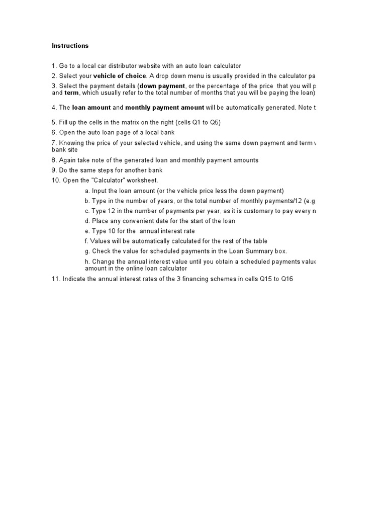 Car Loan Calculation | PDF