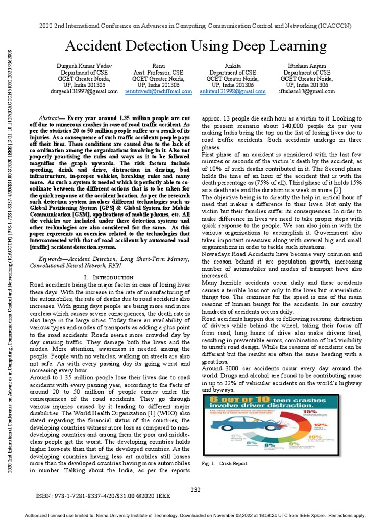 Accident Detection Using Deep Learning | PDF | Traffic Collision ...