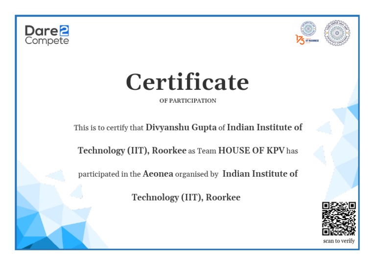 Participation Certificate Pdf