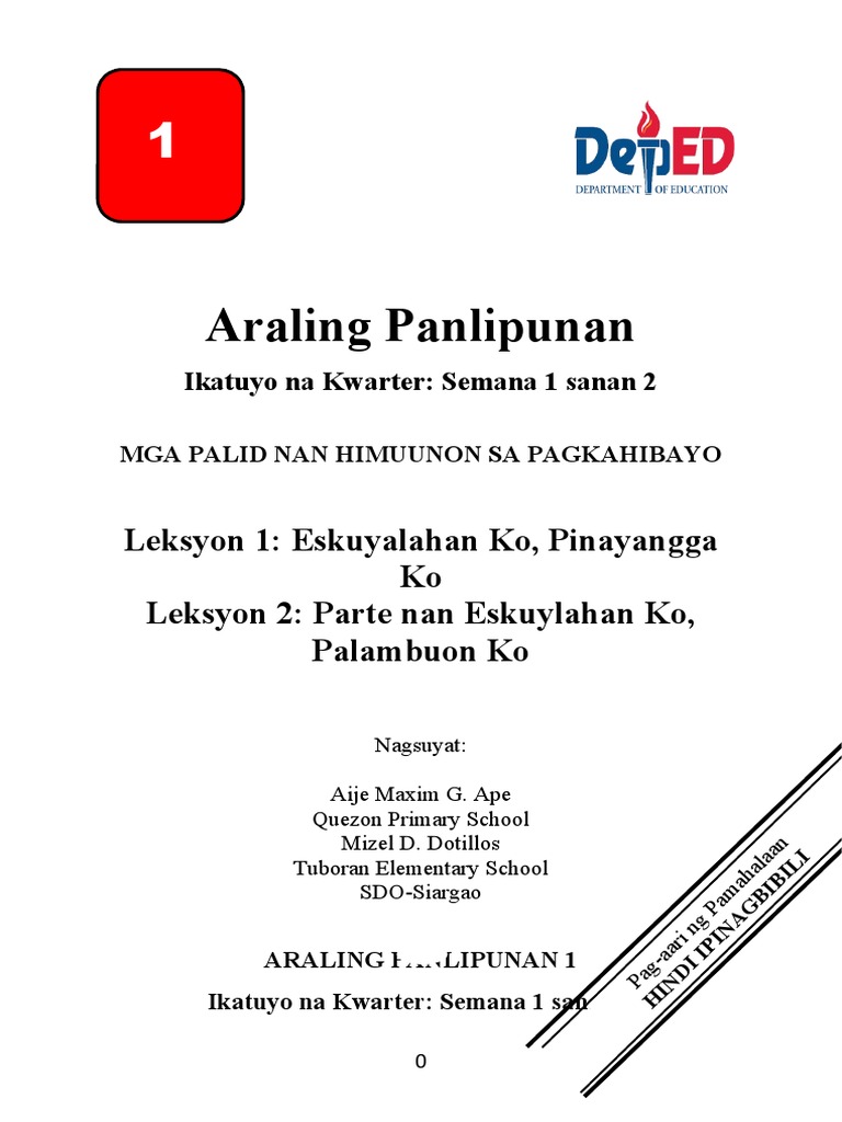 ULAS-in-AP1-Q3-Week-1 - 2 Ok | PDF | Language Arts & Discipline