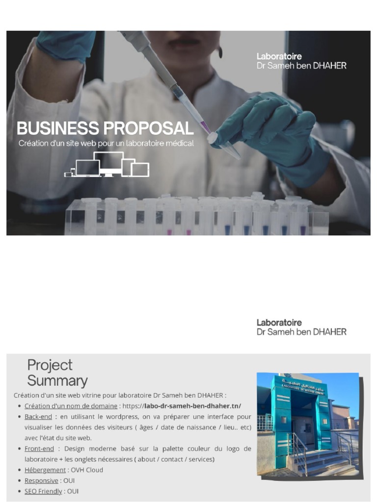 Proposal Website For Medical Laboratory | PDF