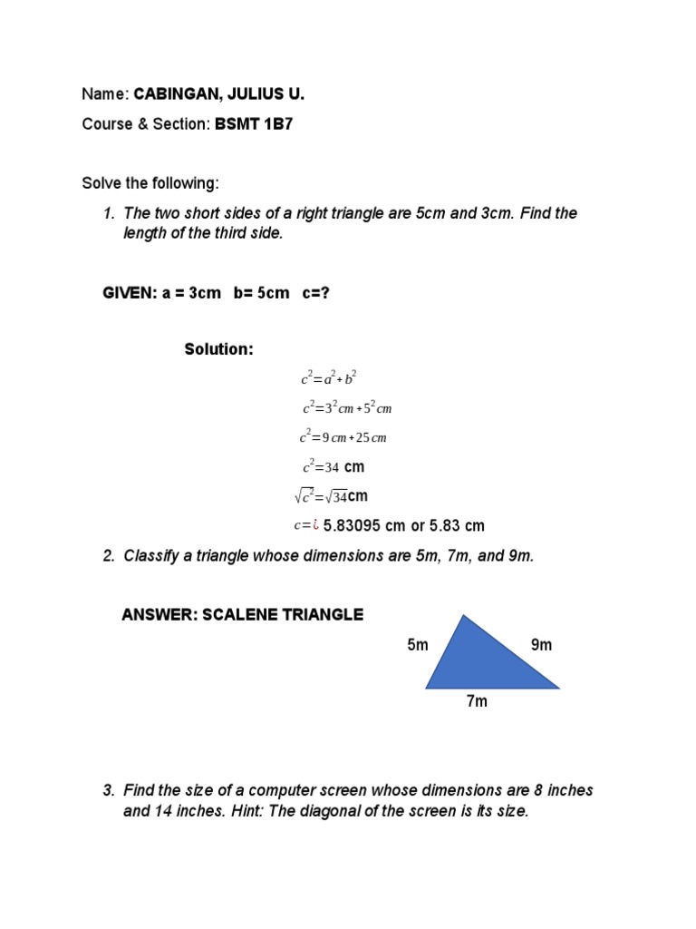 Right Triangle and Geometry Solutions | PDF | Triangle | Mathematical Objects