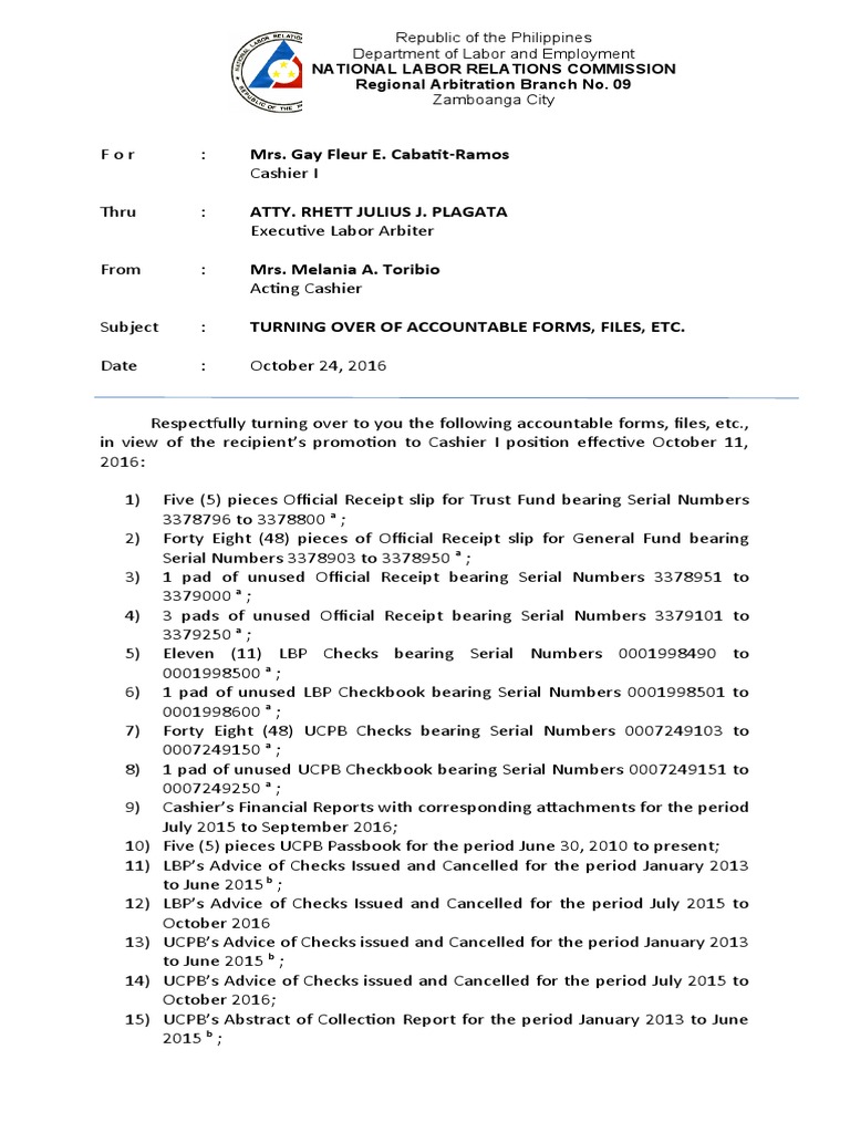 Oct. 24 - Turnover Letter | PDF