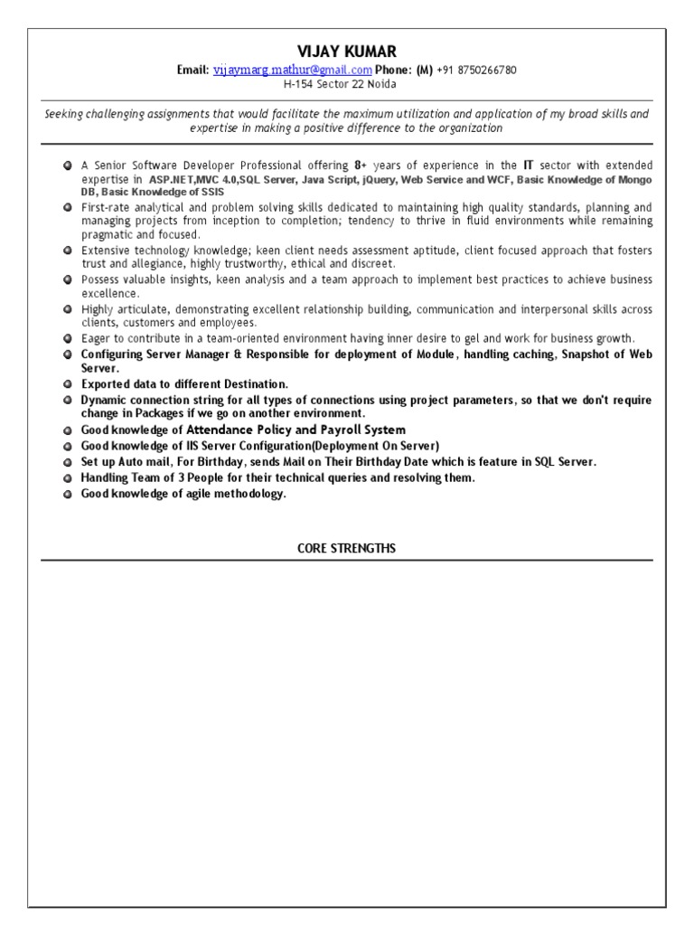 Vijay Updated Resume | PDF | Microsoft Sql Server | Web Application