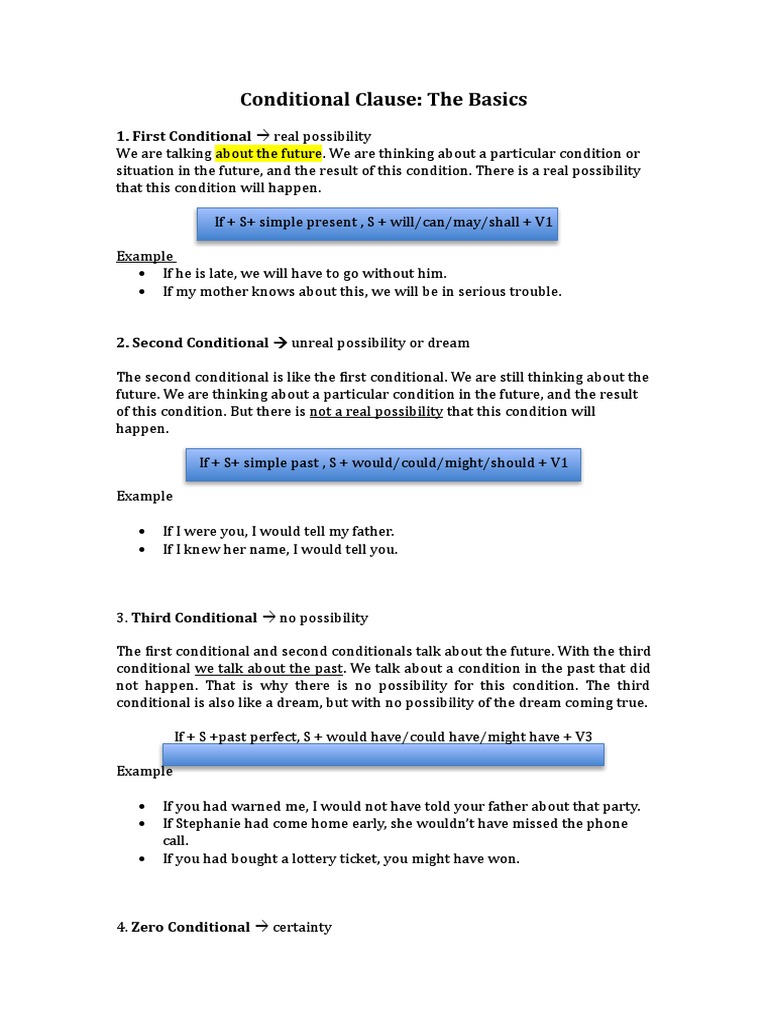 Conditional Clause Theory | PDF | Linguistics | Grammar