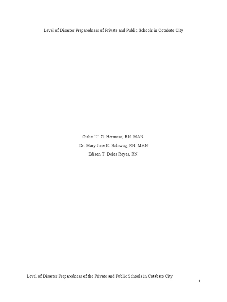 level-of-disaster-preparedness-EDITED 1 | PDF | Emergency Management ...