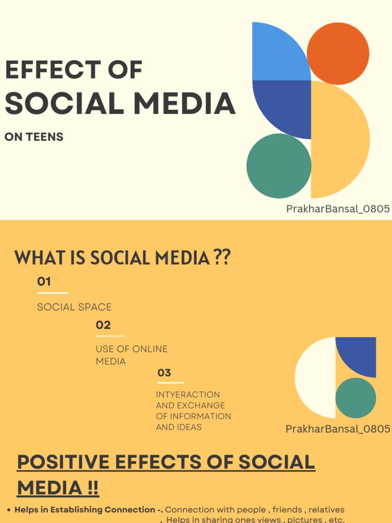 Effect of Social Media On Teens | PDF