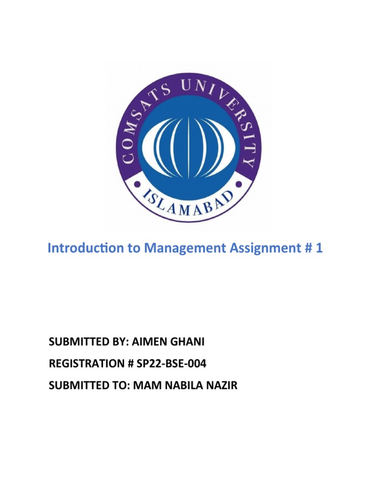 ITM Assignment#1 | PDF