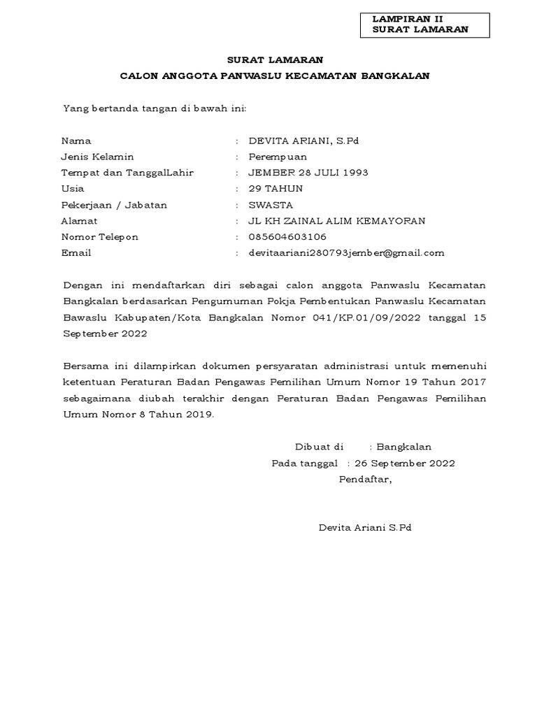 Pendaftaran Devita | PDF