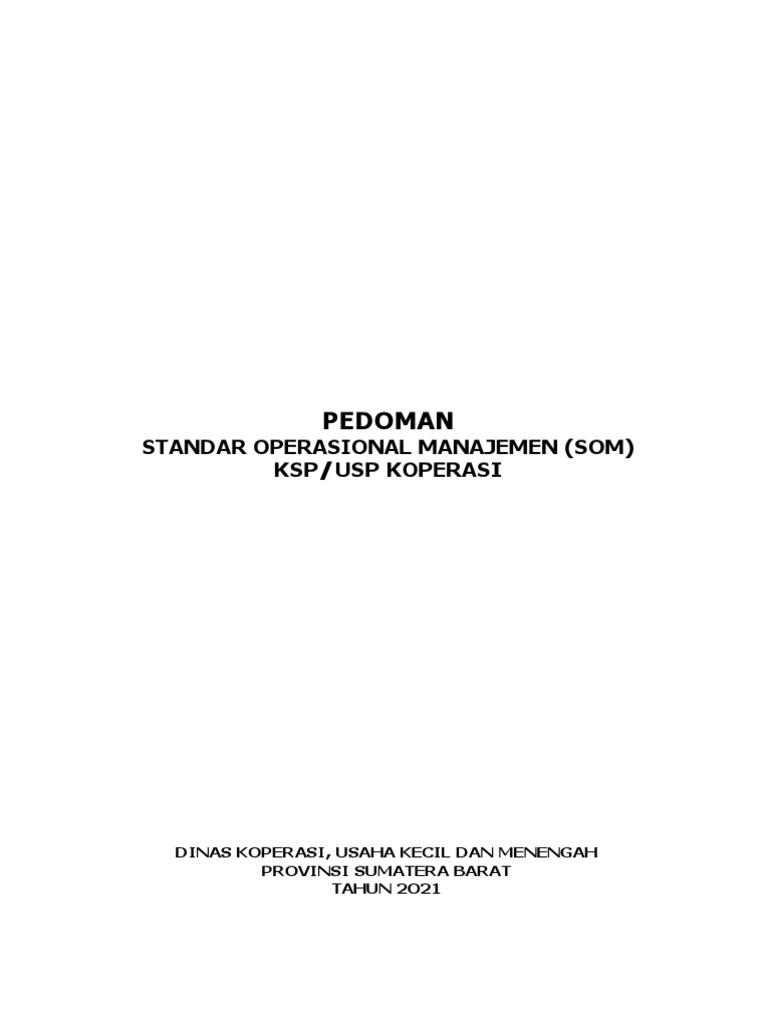 Contoh - Pedoman SOM KSP-USP Koperasi | PDF
