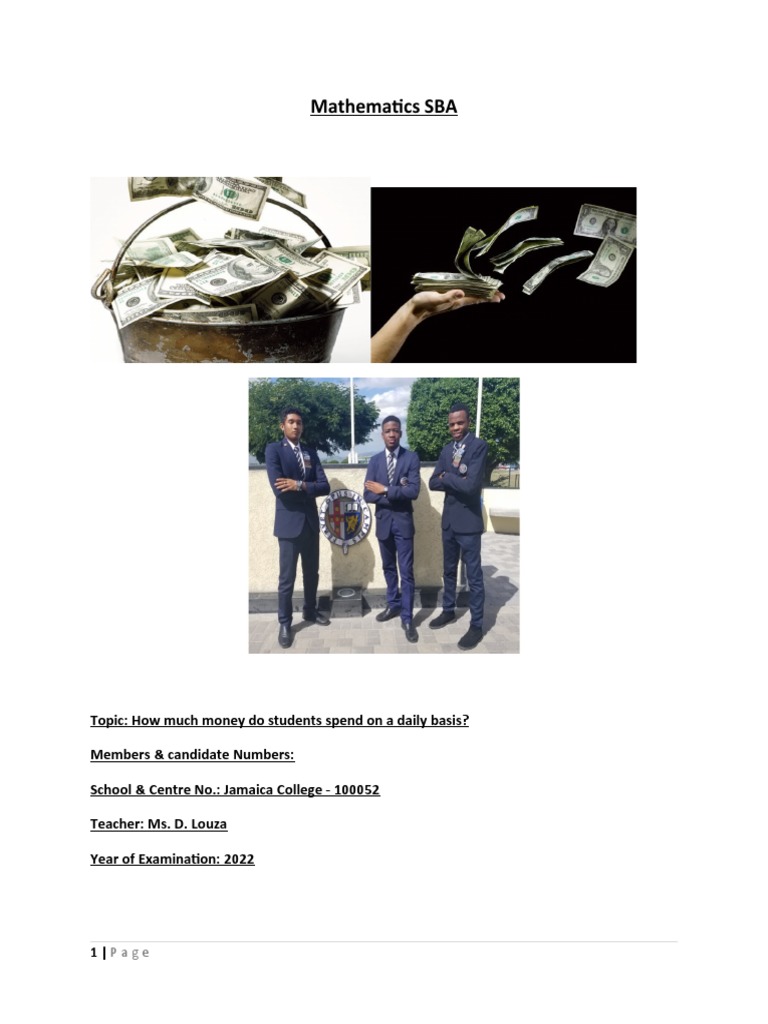 Mathematics SBA | PDF