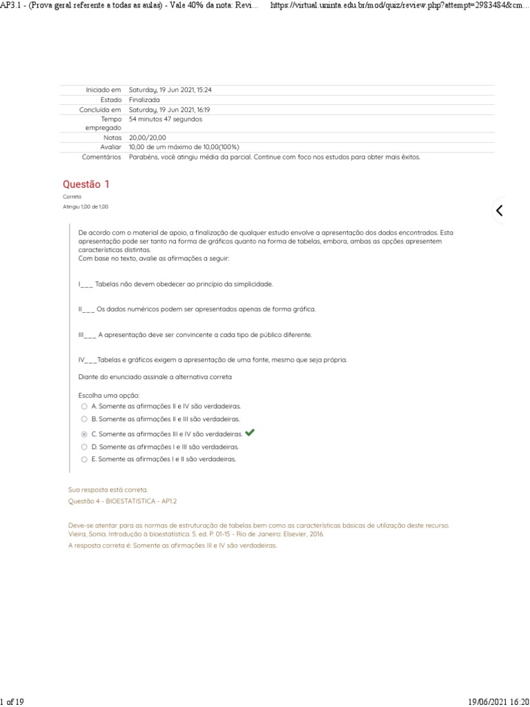 AP3.1 - Bioestatística | PDF