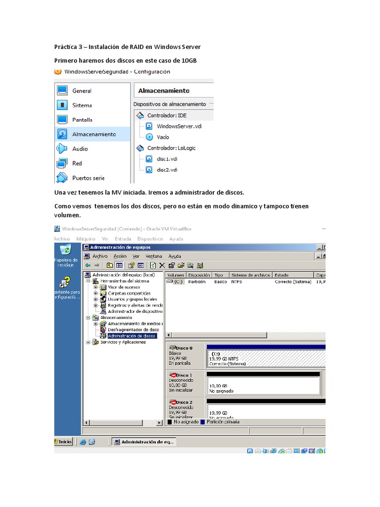 Instalación de RAID en Windows Server 2016 | PDF