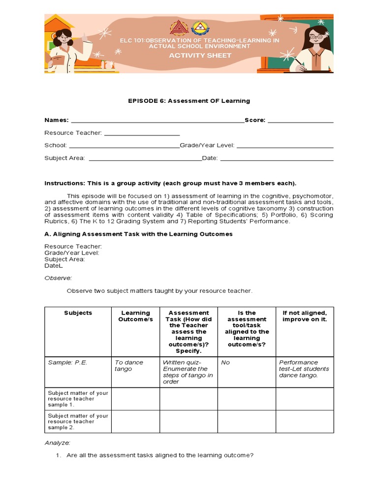 ELC 101: Learning Assessment Strategies | PDF | Art | Computers