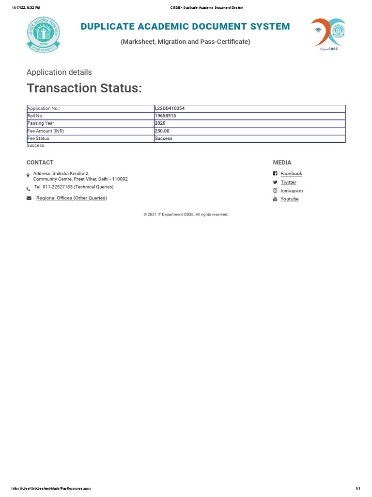 CBSE - Duplicate Academy Document System | PDF