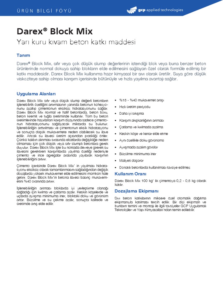 GCP Darex Block Mix | PDF