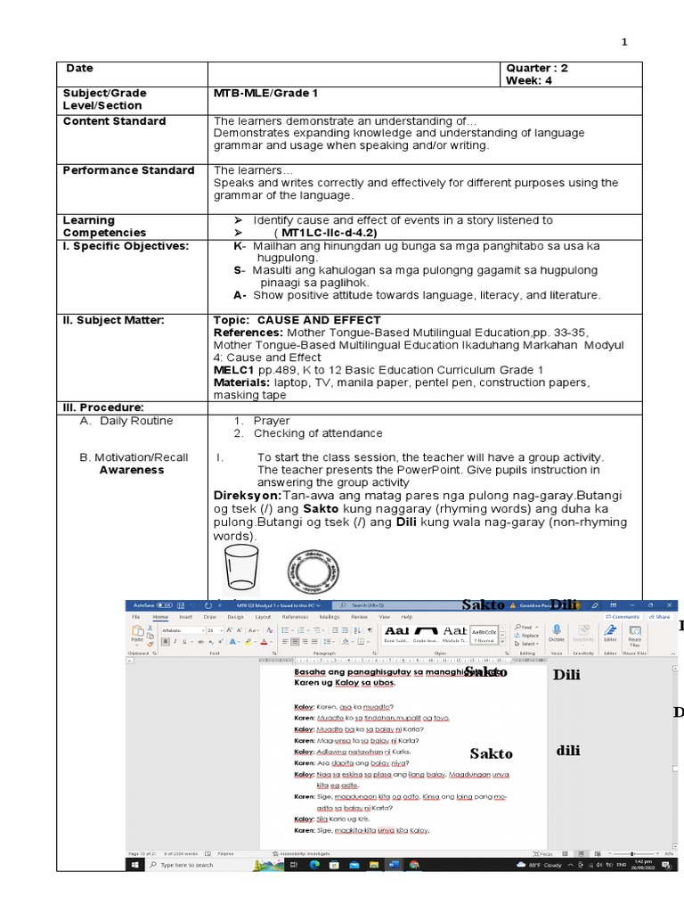 MTB1 Q2 Week 4 LP | PDF