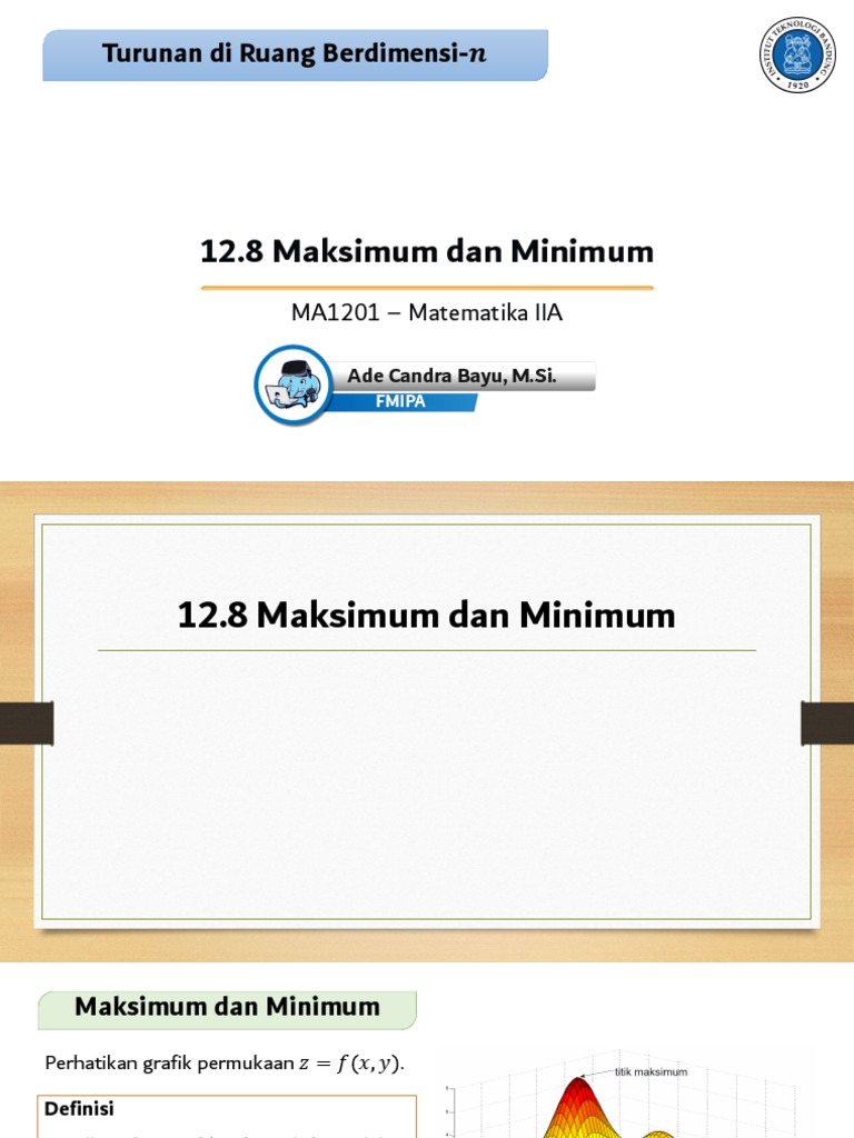 MA1201 K15 - 128 Maksimum Dan Minimum | PDF