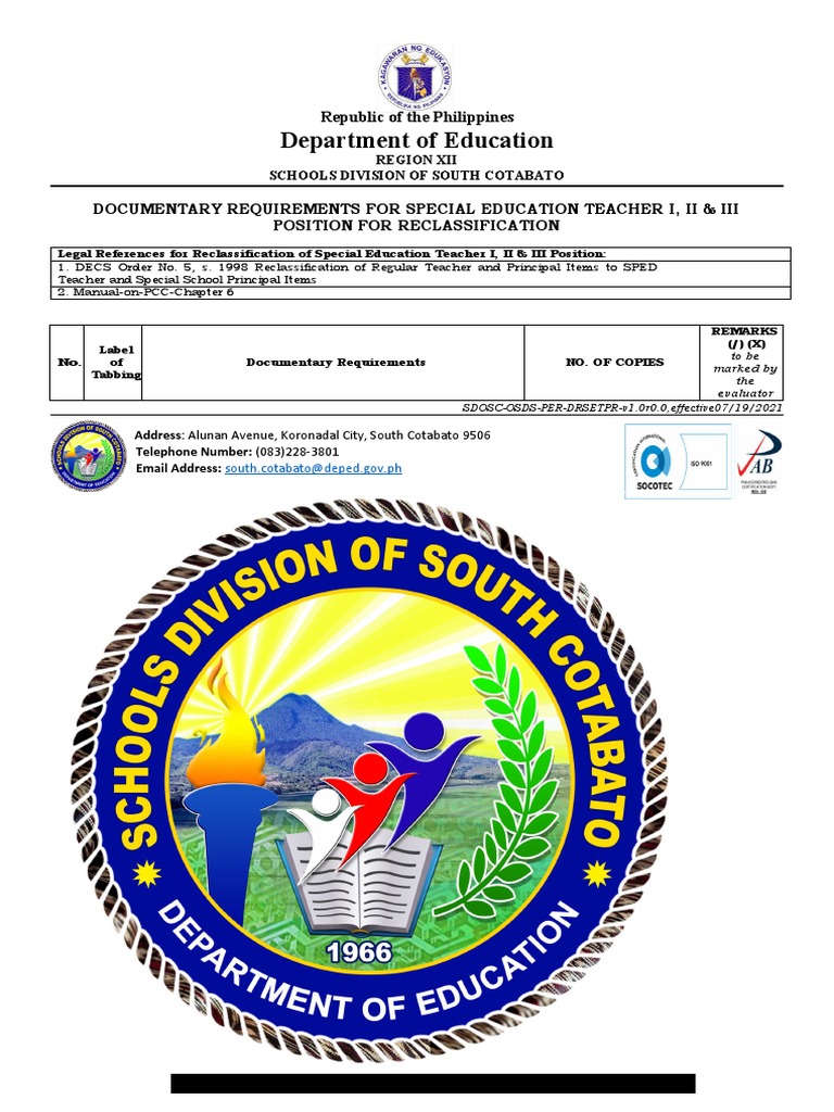 SPED Teacher Reclassification Requirements | PDF