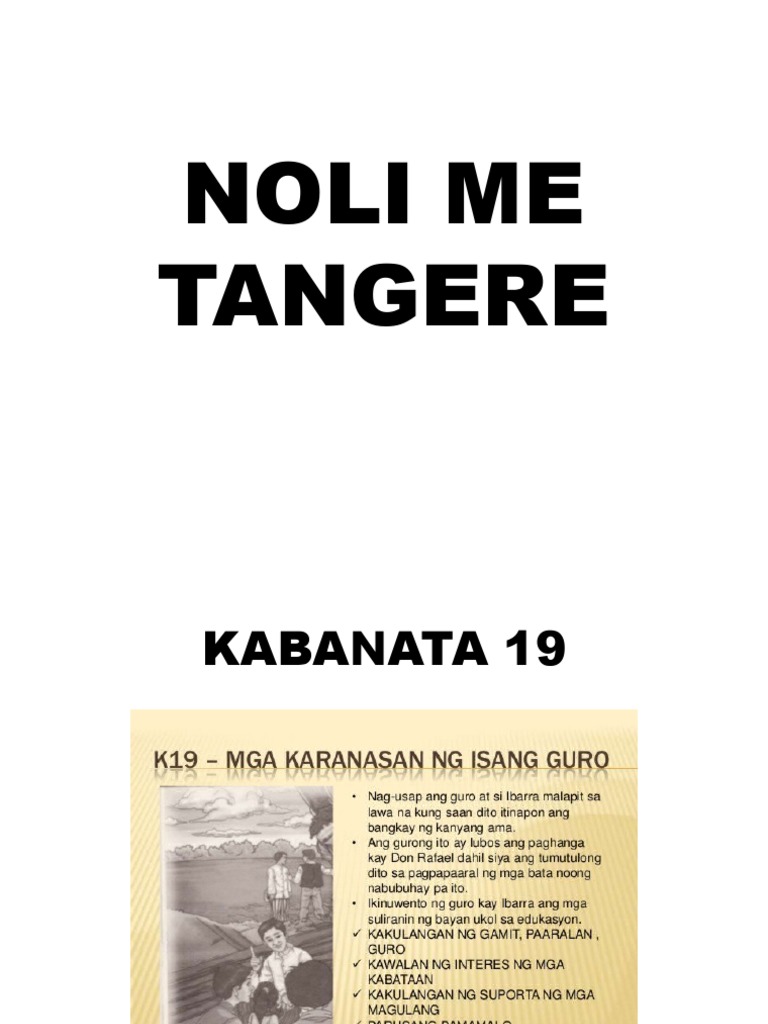 Noli Me Tangere Powerpoint | PDF