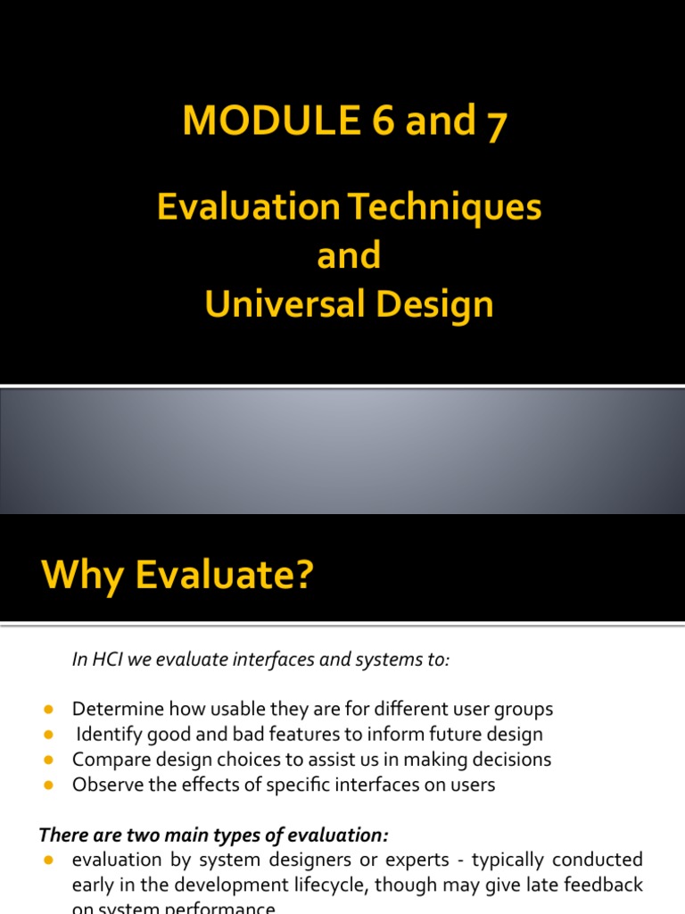 Hci Module 6 And 7 Pdf Usability Experiment 