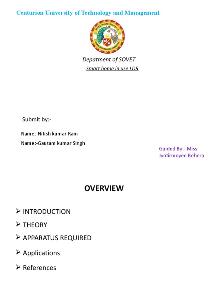 Smart Home in Use LDR Nitish Kumar Ram and Gautam Kumar Singh | PDF Smart Home in Use LDR Nitish Kumar Ram and Gautam Kumar Singh | PDF