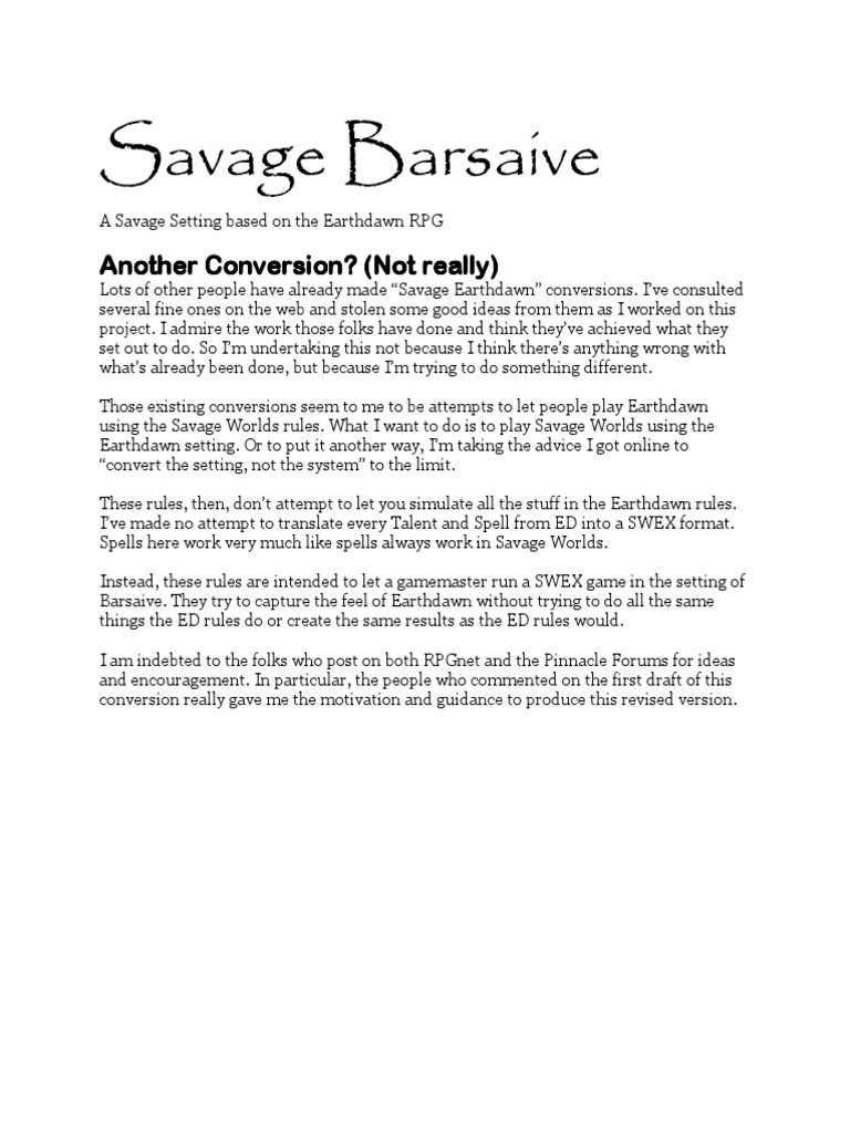 Savage Barsaive: Earthdawn Setting Guide | PDF | Magic (Illusion)