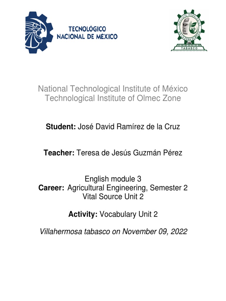 Vocabulary Unit 2 Pdf