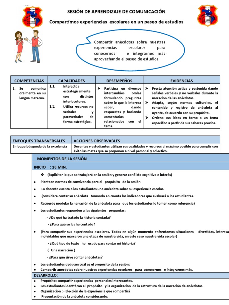 Compartimos Experiencias Pdf Narración Evaluación