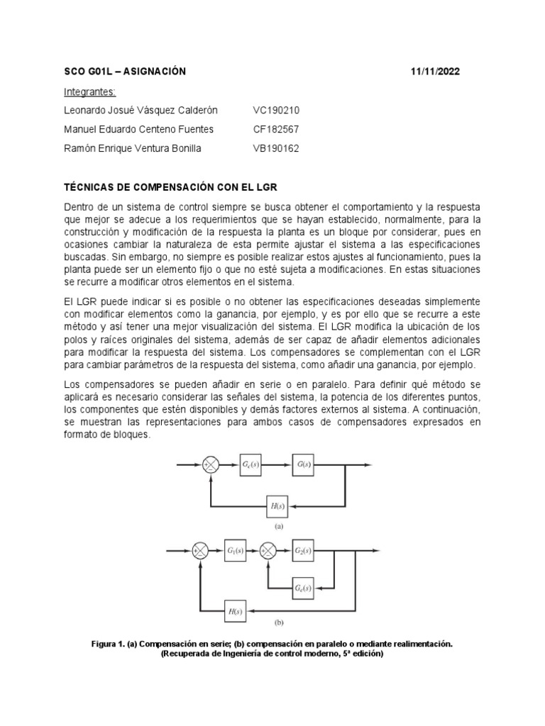 Investigación Sobre Compensadores - LGR | PDF | Ecuaciones | Función (Matemáticas)
