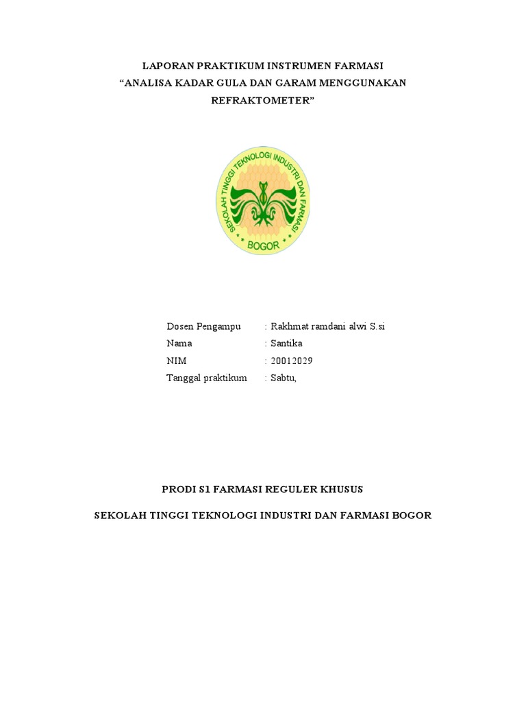Analisis Gula dan Garam dengan Refraktometer | PDF