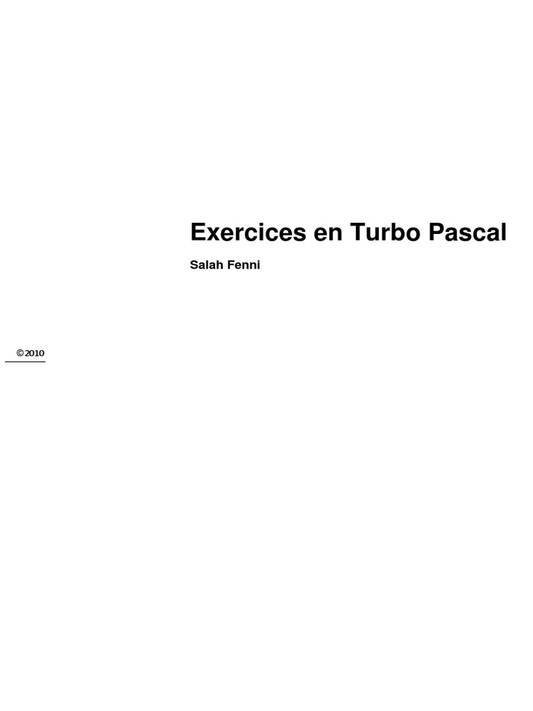 Exercices en Turbo Pascal | PDF | Zone | Entier naturel