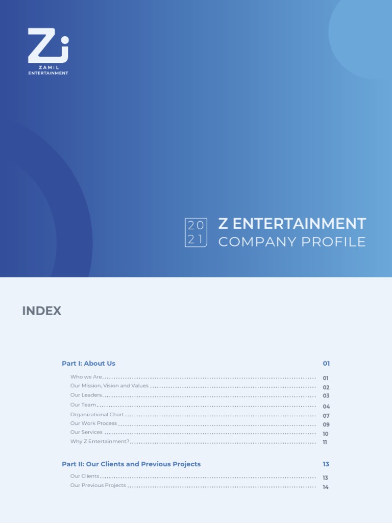 Z Entertainment Company Profile 2021 | PDF