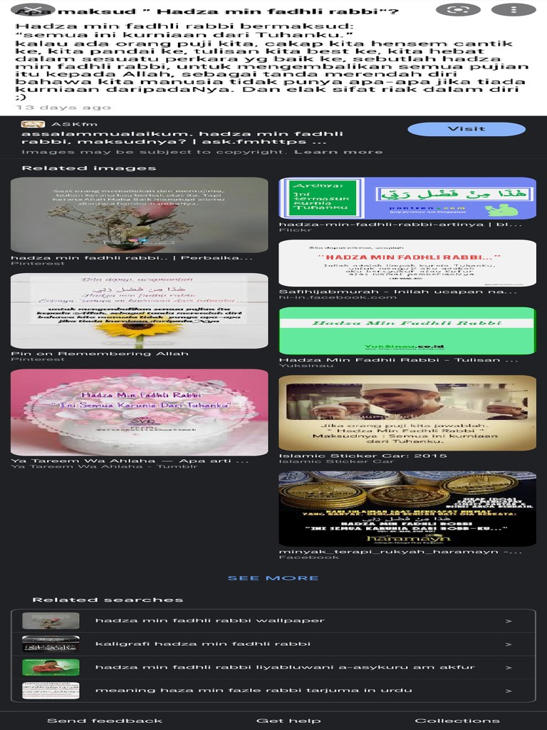 Maksud Hadza Min Fadhli Rabbi - Google Search | PDF | Religion ...