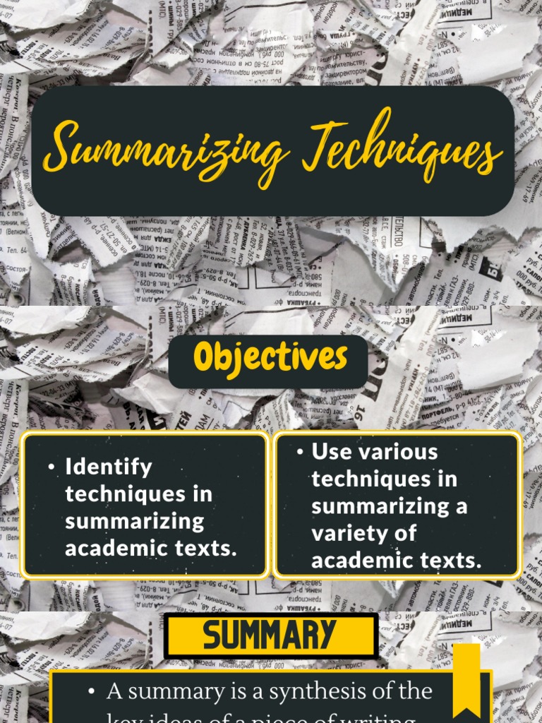Summarizing Techniques | PDF
