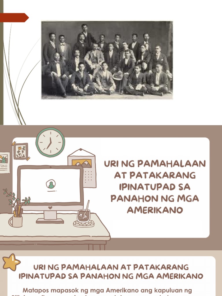 Uri NG Pamahalaan at Patakarang Ipinatupad Sa Panahong Amerikano | PDF