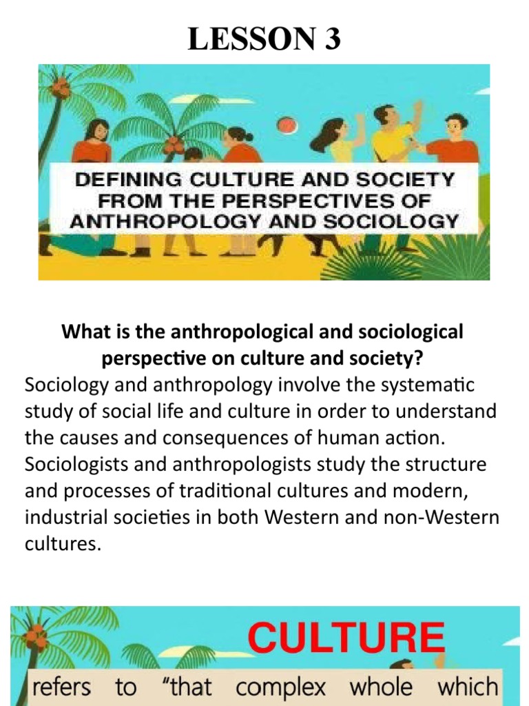 Lesson 3 Perspectives and Approaches To The Study of Culture and ...