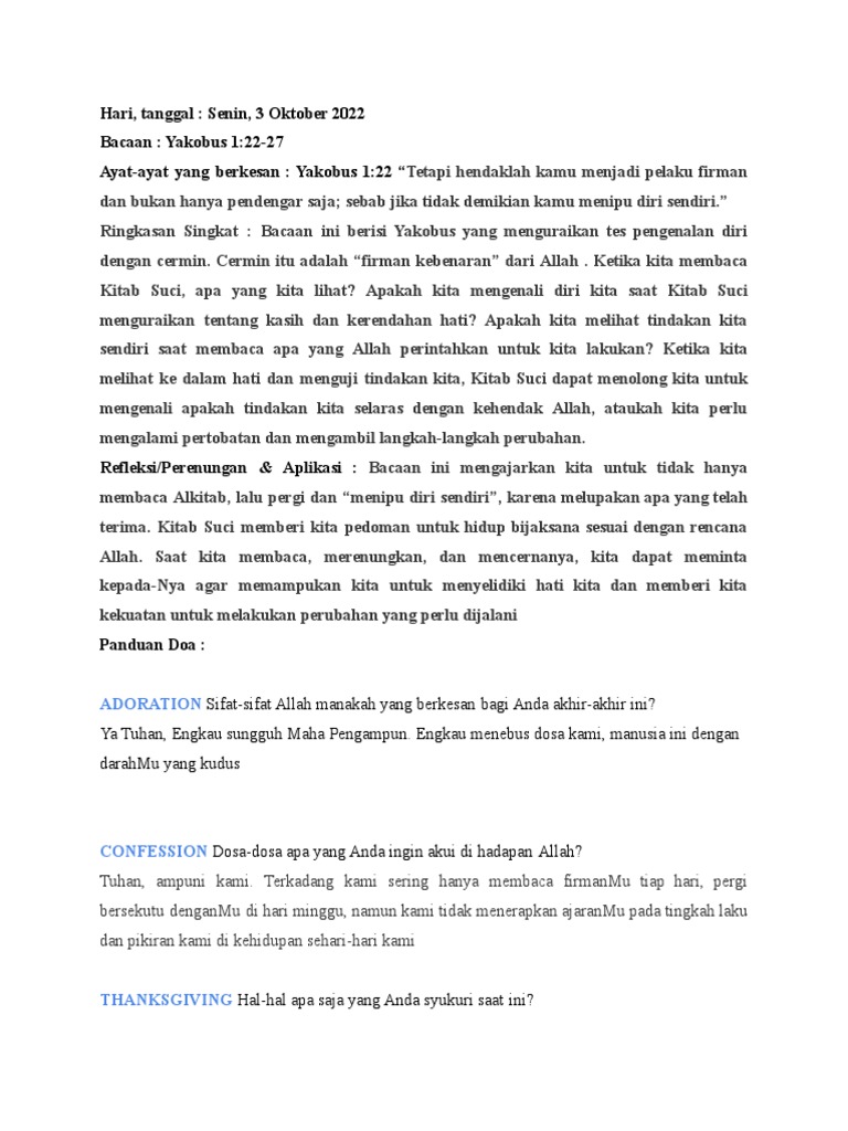 03 10 Yakobus 1 22 27 | PDF