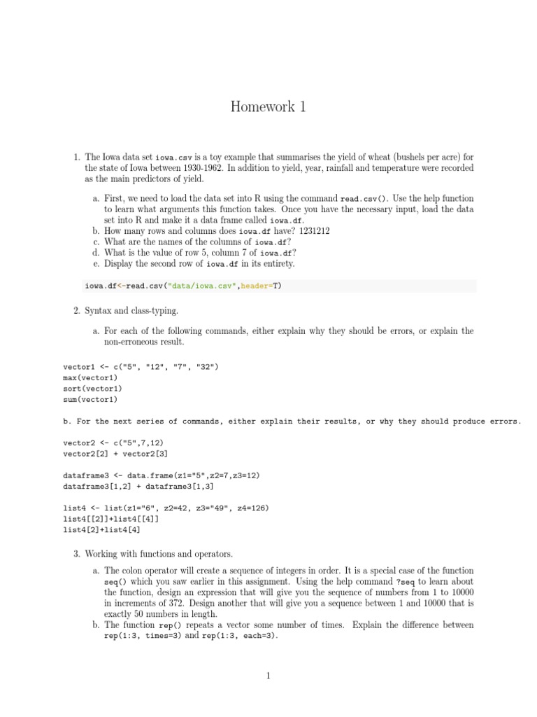 Homework 01 | PDF