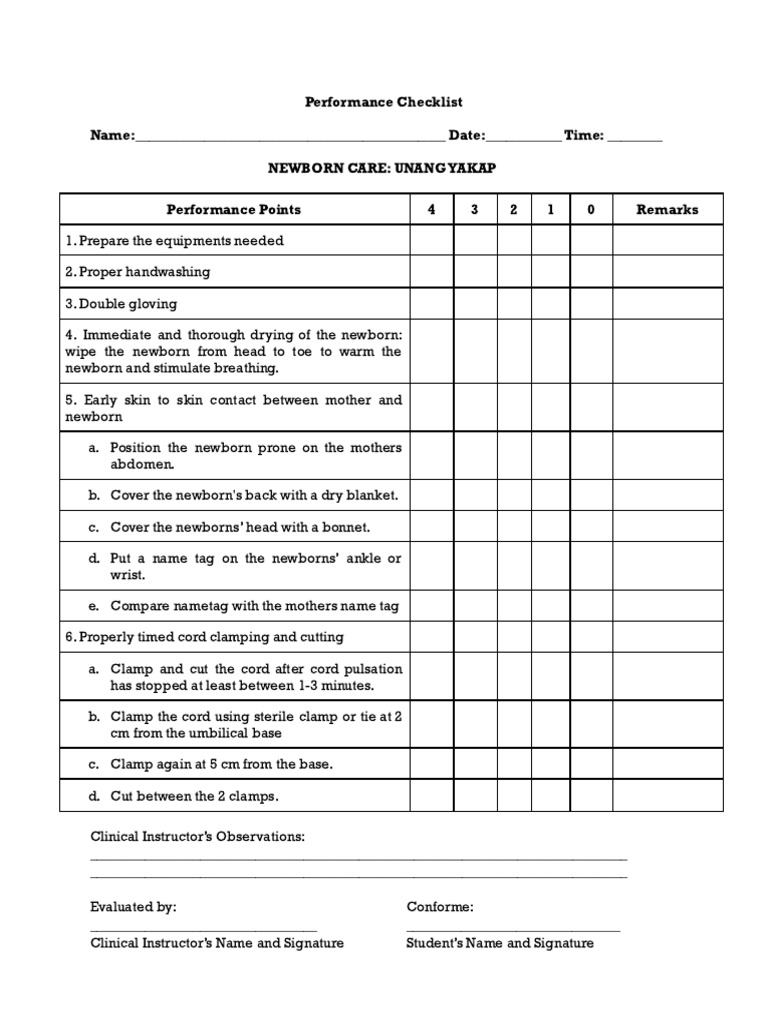 Newborn Care - Unang Yakap | PDF