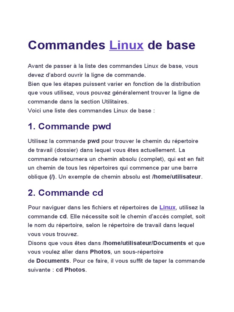 35 Commandes Linux | PDF