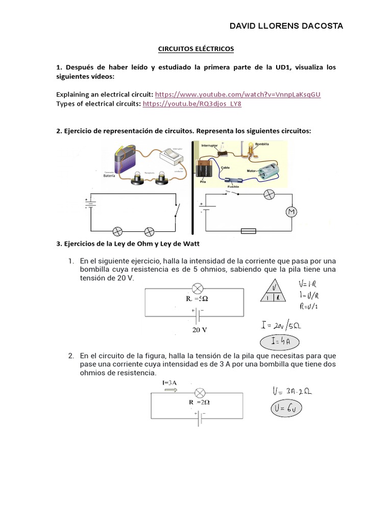 Circuitos Eléctricos - David Llorens | PDF