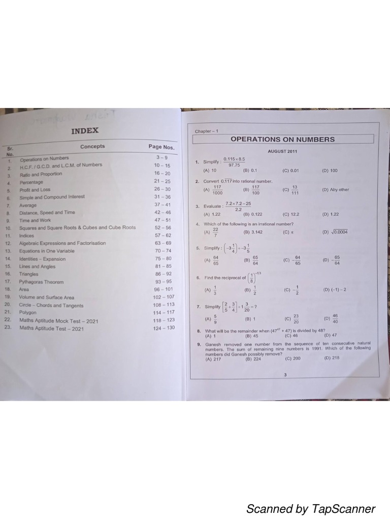 Math Aptitude Test Class 8 | PDF