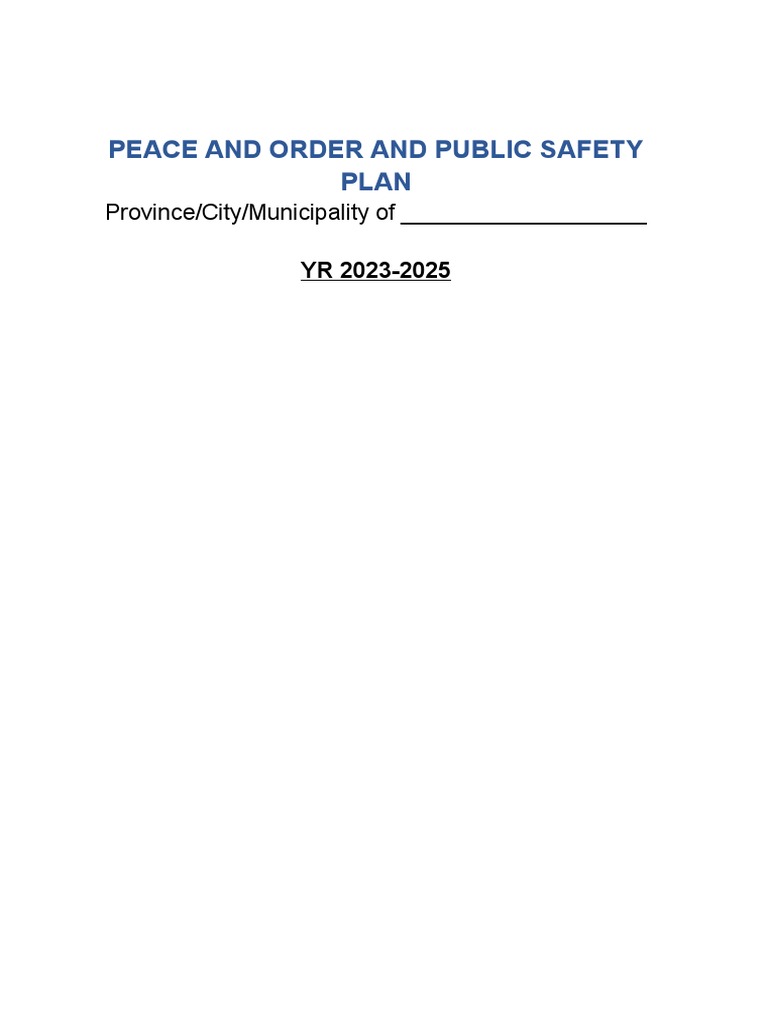 POPS Plan Guidebook 2023-2025 | PDF | Emergency | Crimes