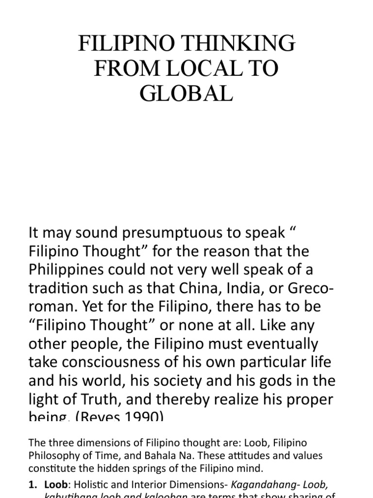 FILIPINO THINKING FROM LOCAL TO GLOBAL Lesson2 | PDF | Philippines ...